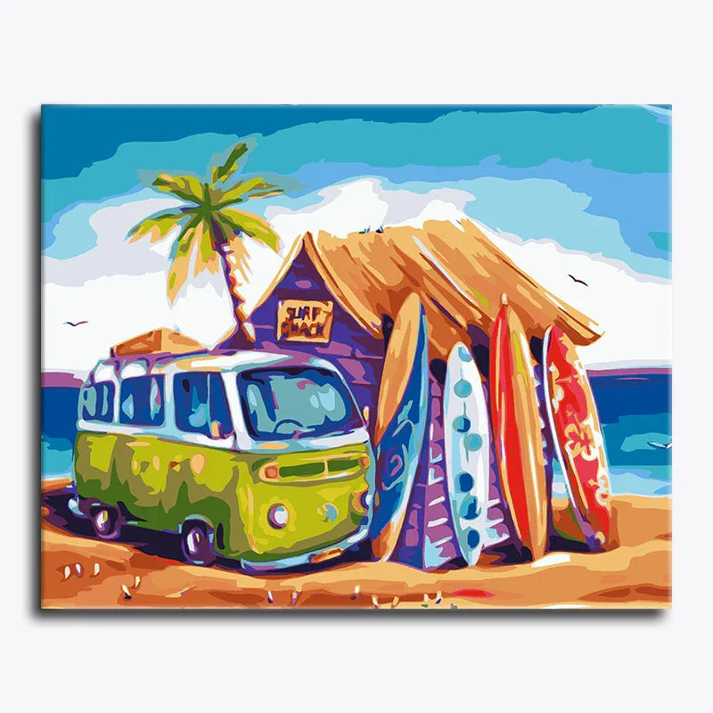Surf Shack Vibes – Paint by Numbers | DIY Paintsy